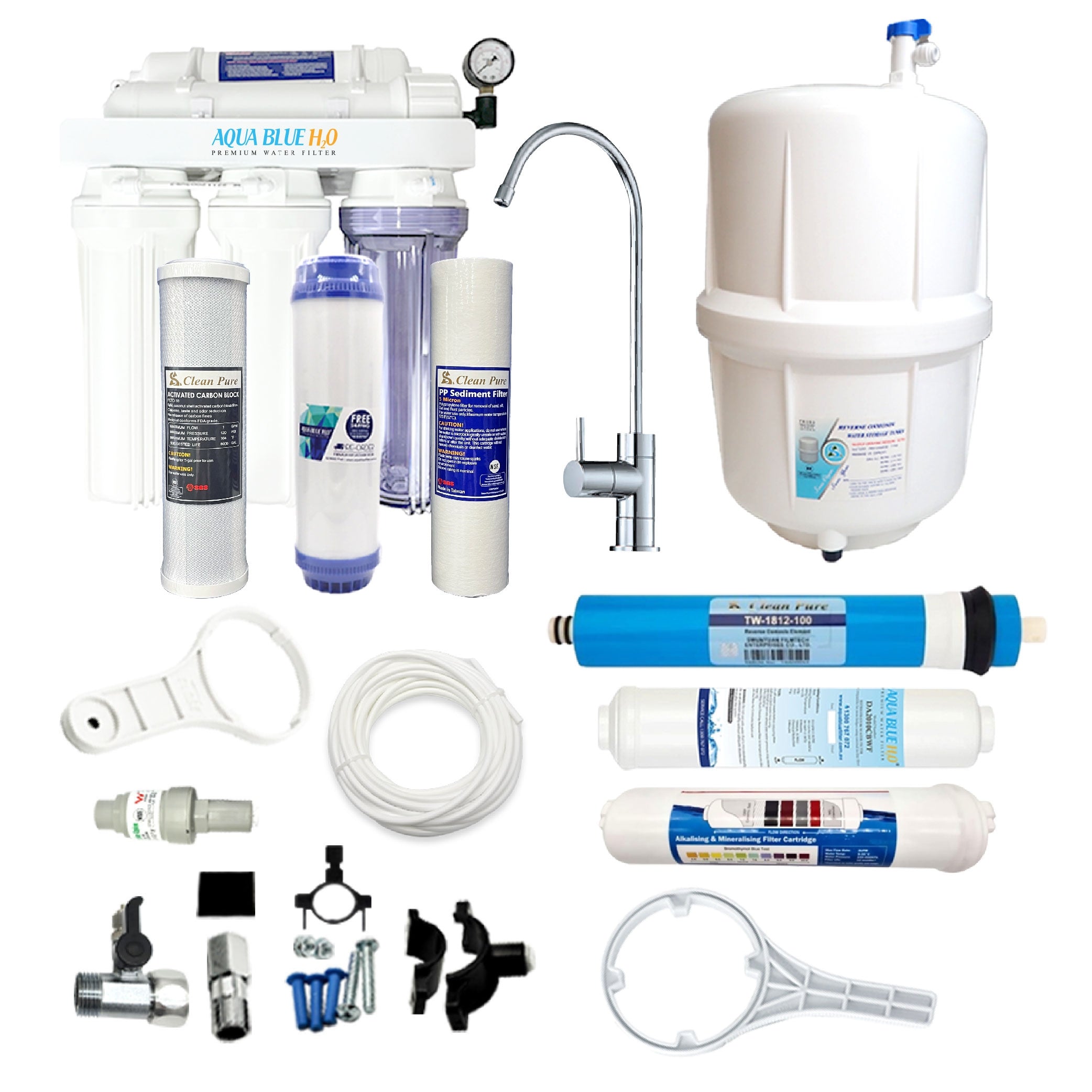 6 Stage Reverse Osmosis System Water Filter Deluxe with Bio-Activated ...